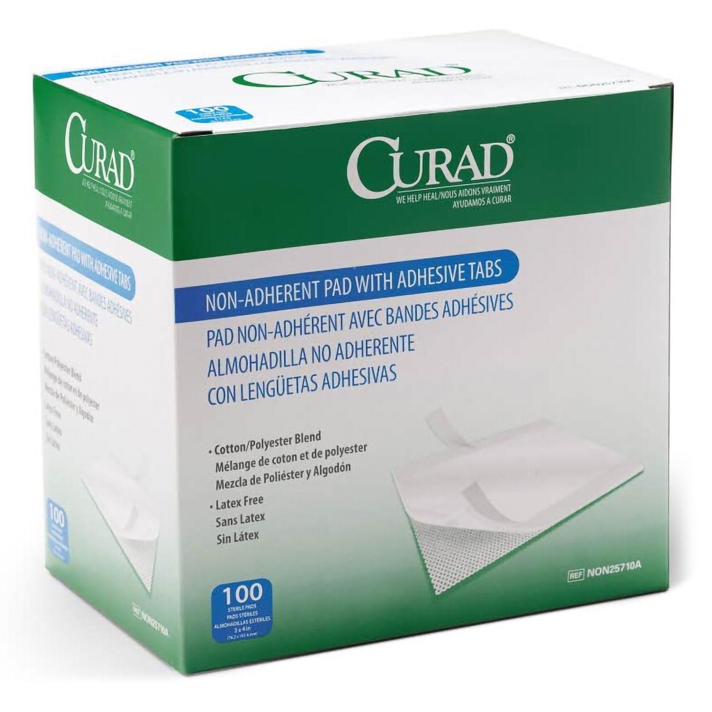 Curad® Sterile Non-Adherent Pad Dressing W/ Adhesive | 3" x 4" | My Website