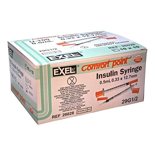 Exelint® Insulin Syringe W/ Needle 29g x 1" | 1/2mL | My Website